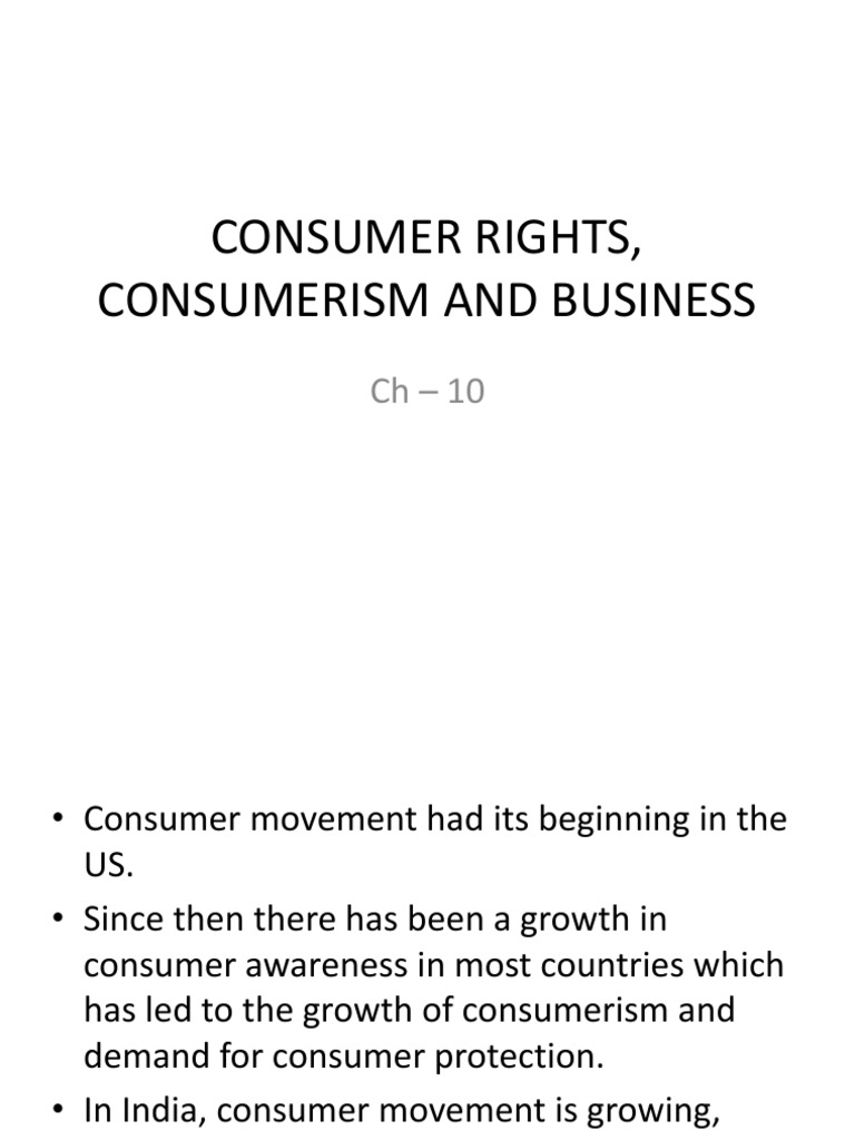 Consumer Rights and Protection Guide | PDF | Consumer Protection ...