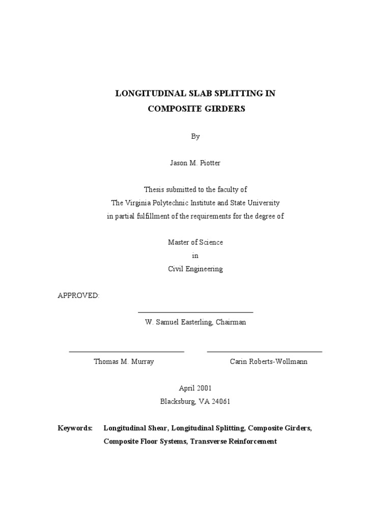 Longitudinal Slab Splitting in Composite Gride | PDF