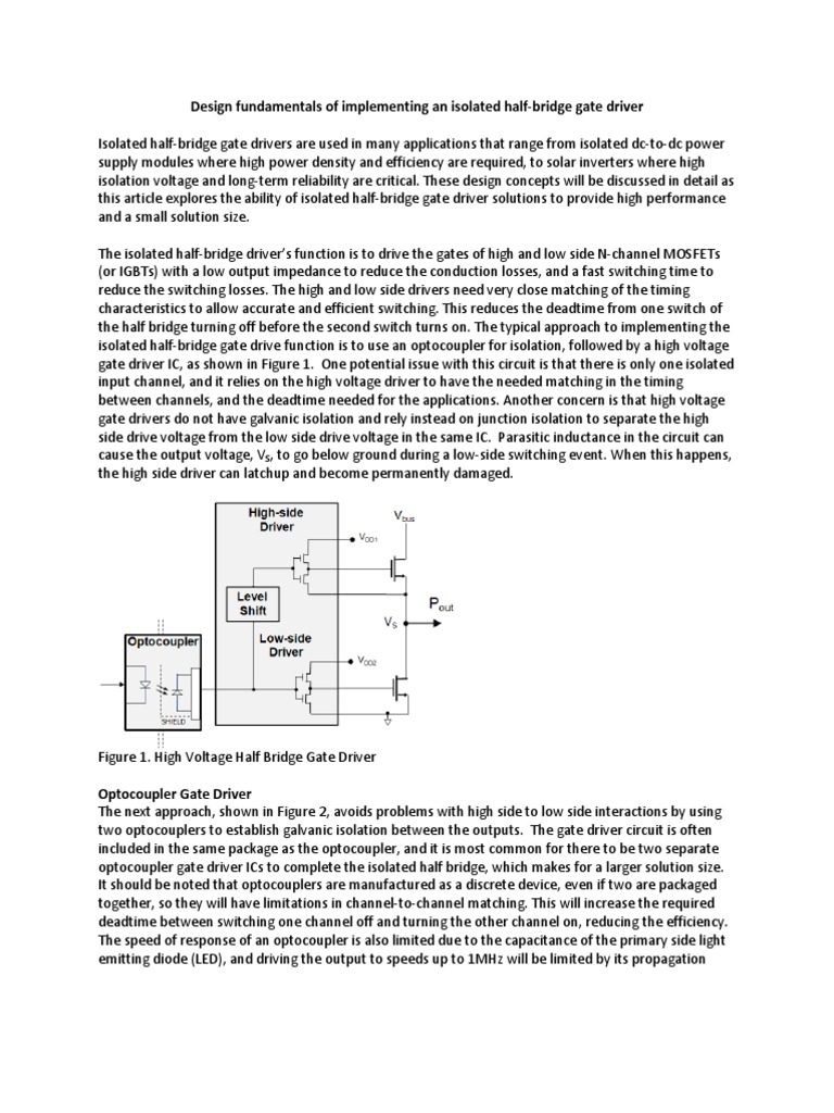 Design Fundamentals of Implementing An Isolated Half-Bridge Gate Driver ...