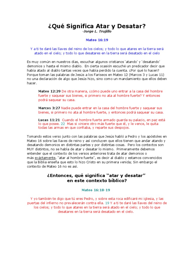 ¿Qué Significa Atar y Desatar | PDF | San Pedro | Jesús