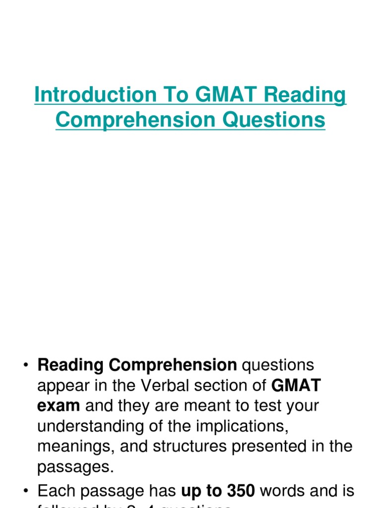 GMAT Reading Comprehension Practice Test | PDF
