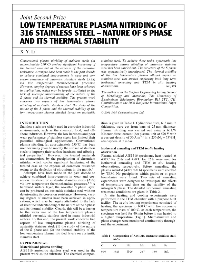 X. Y. LI - Surface Engineering 17 (2001) 147-152 - Low Temperature ...