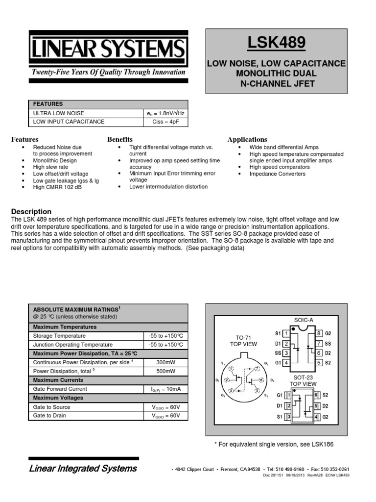 LSK489 | PDF | Electrical Engineering | Electronic Engineering