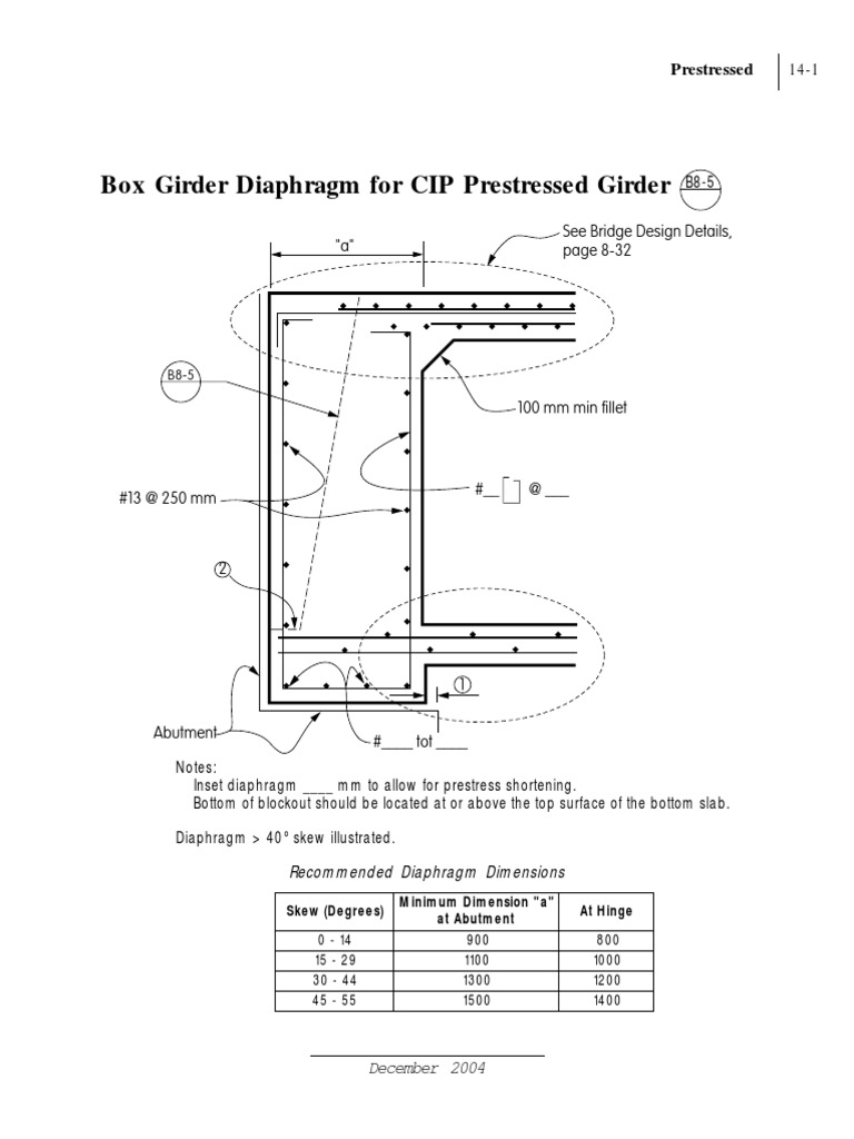 Bridge Girder Intermediate Diaphragms - 1 | PDF | Prestressed Concrete ...