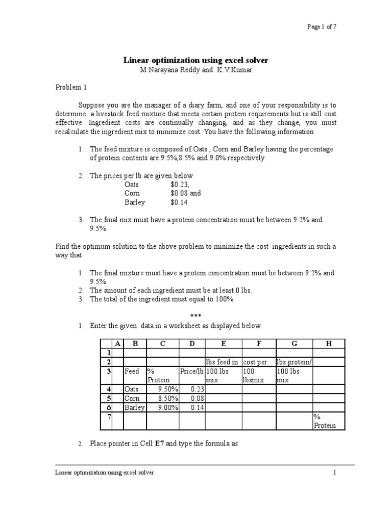 Solverexr | PDF | Mathematical Optimization | Microsoft Excel