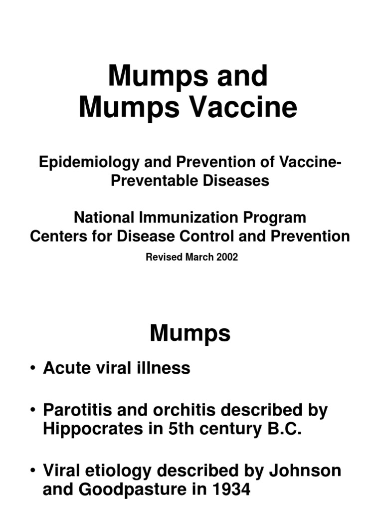 Mumps | PDF | Animal Viral Diseases | Animal Diseases