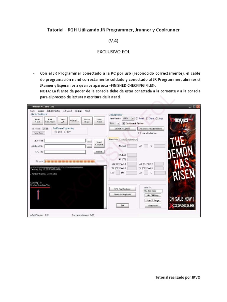 Tutorial - RGH Utilizando JR Programmer, Jrunner y Coolrunner-V.3 | PDF ...
