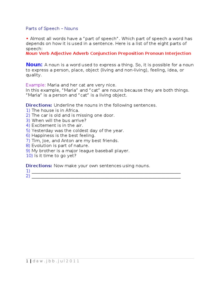 Parts of Speech Guide | PDF | Part Of Speech | Adverb