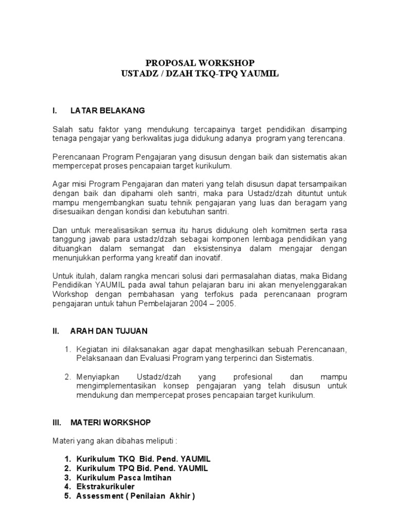 Contoh Proposal TPA | PDF