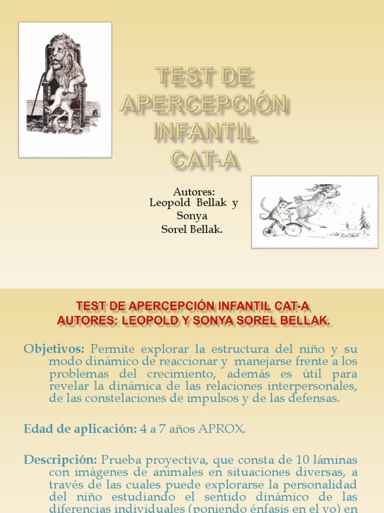 Test de Apercepción Infantil Cat-A | PDF | Temor | Complejo de Edipo