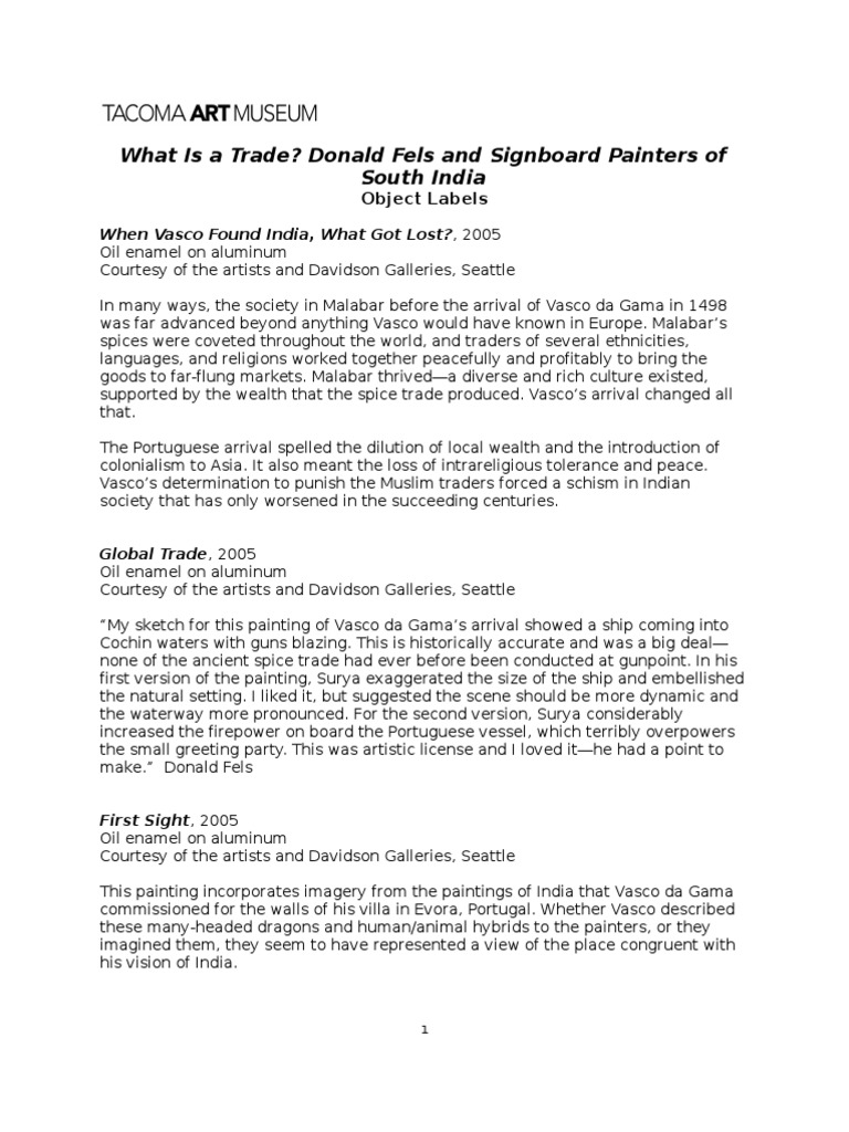 What Is A Trade Object Labels | PDF | Black Pepper | Paintings