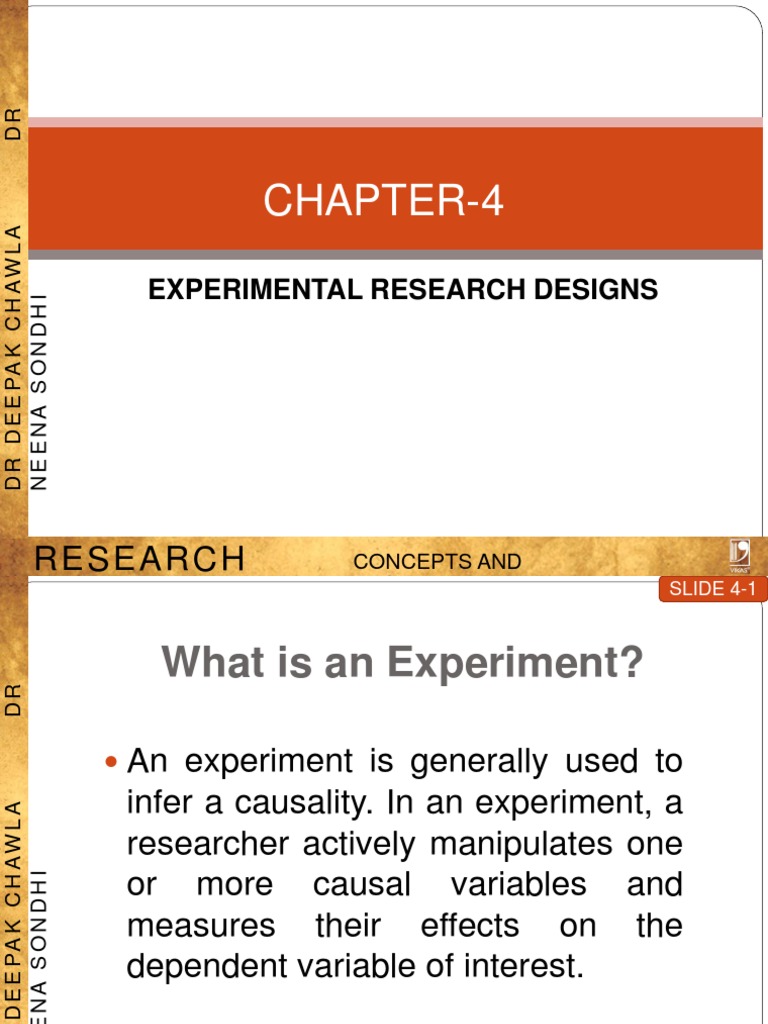 Experimental Research Designs: A Classification and Overview of Key ...