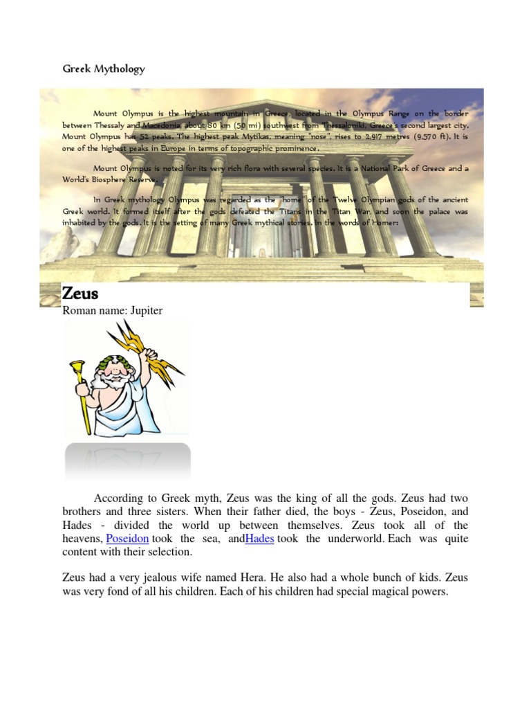 Greek Mythology | PDF | Hades | Hera