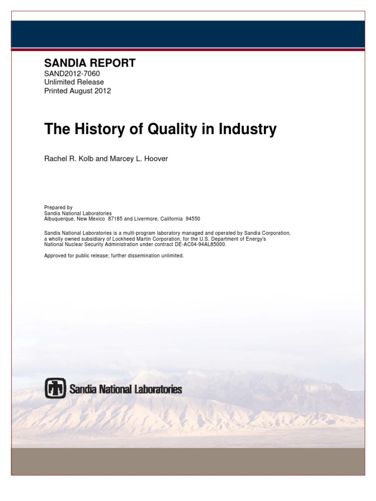 History of Quality in Industry Report | PDF | Quality Management ...