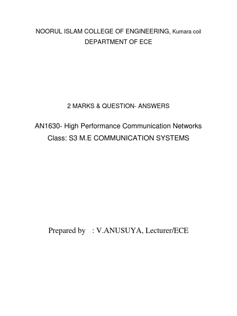 AN1630 - High Performance Communication Networks | PDF | Asynchronous Transfer Mode ...