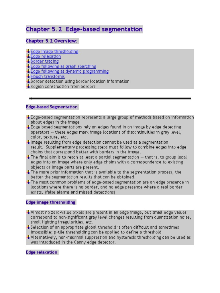 Chapter 5.2 Edge-Based Segmentation | PDF | Image Segmentation | Dynamic Programming
