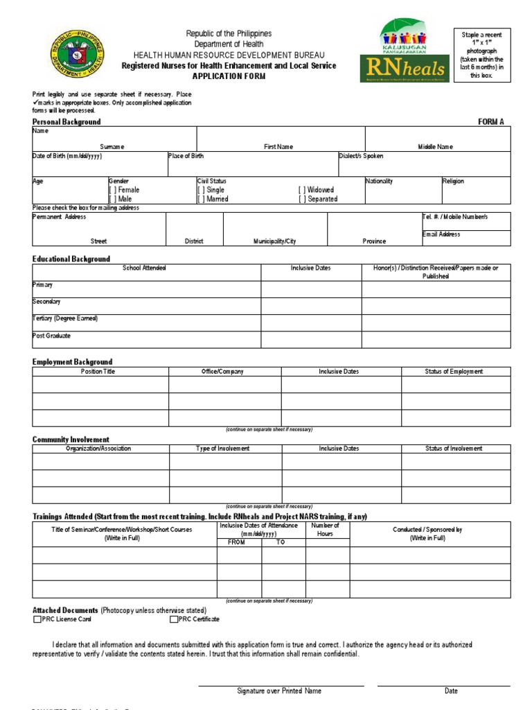 Registered Nurses For Health Enhancement and Local Service Application ...