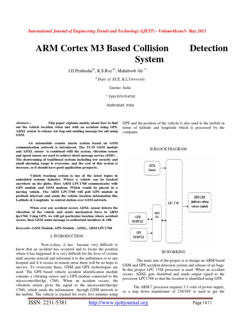 ARM Cortex M3 Based Collision Detection System | Download Free PDF | Global Positioning System ...