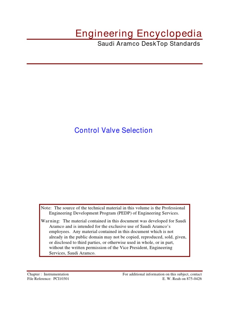 Aramco Control Valves | PDF | Valve | Alloy