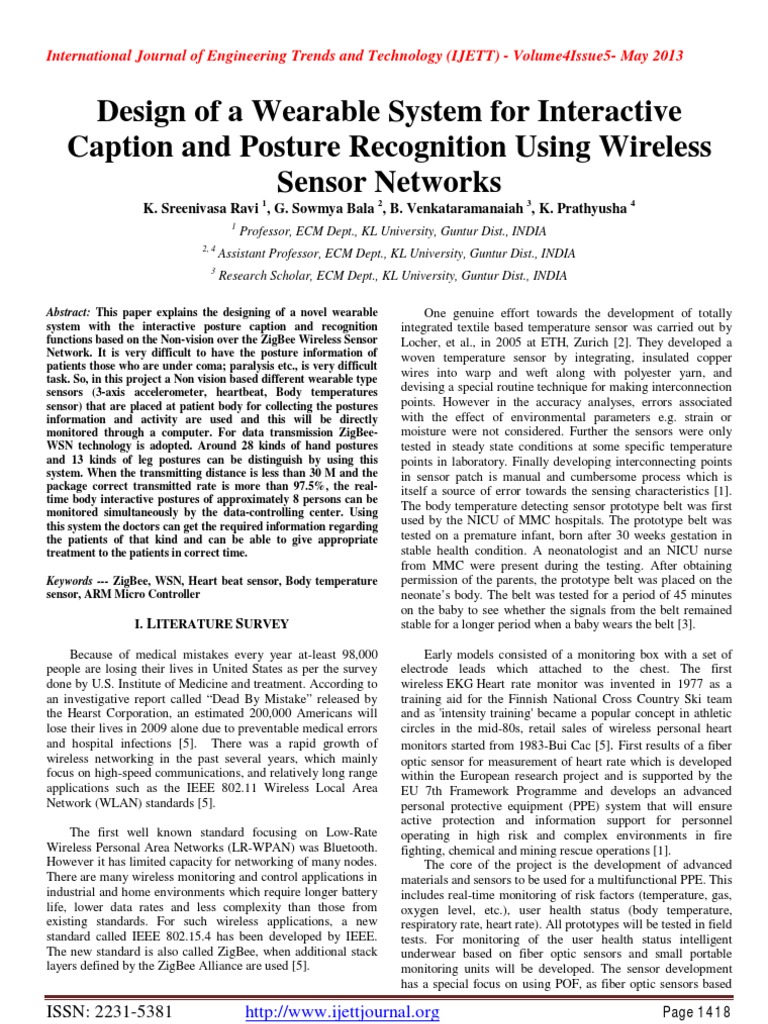 Design Of A Wearable System For Interactive Caption And Posture Recognition Using Wireless