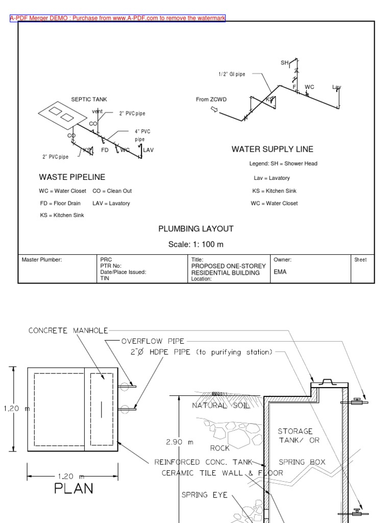 Plumbing Layout for One-Storey Home | PDF