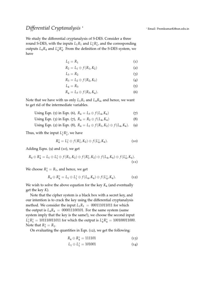 Diff Cryptanalysis | PDF | Cryptography | Mathematical Analysis