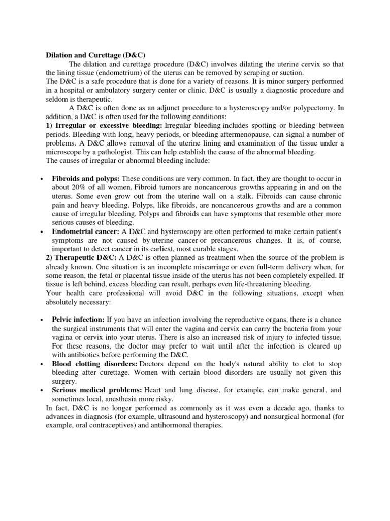 Dilation and Curettage | Download Free PDF | Anesthesia | Human ...