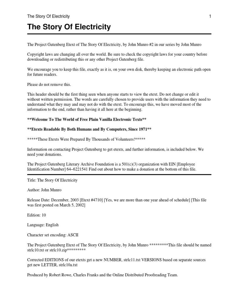 The Story of Electricity | PDF | Electric Charge | Battery (Electricity)