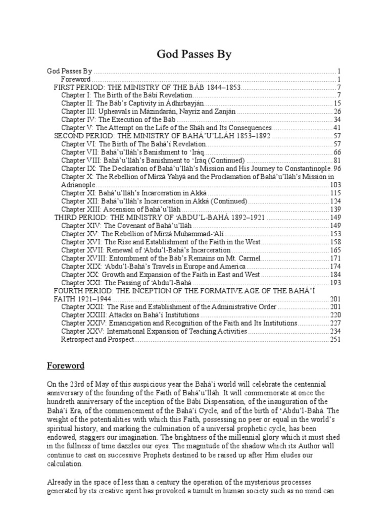 God Passes by | PDF | Bahá'í Faith | Abrahamic Religions