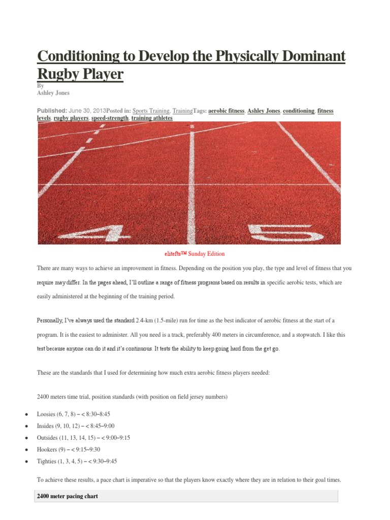 Conditioning To Develop The Physically Dominant Rugby Player | PDF ...