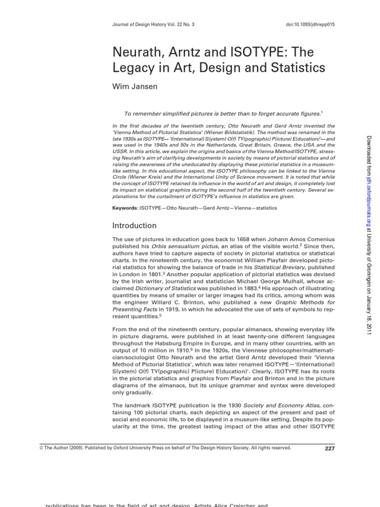 Neurath, Arntz and ISOTYPE: The Legacy in Art, Design and Statistics ...