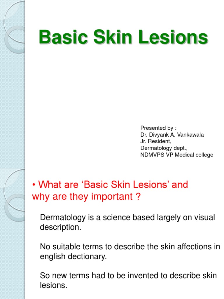 Basic Skin Lesions | PDF | Cutaneous Conditions | Scar