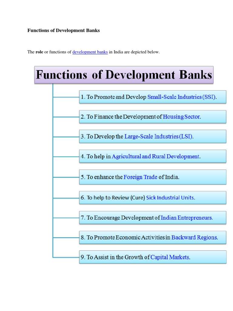 Functions of Development Banks | Debits And Credits | Banks | Free 30 ...