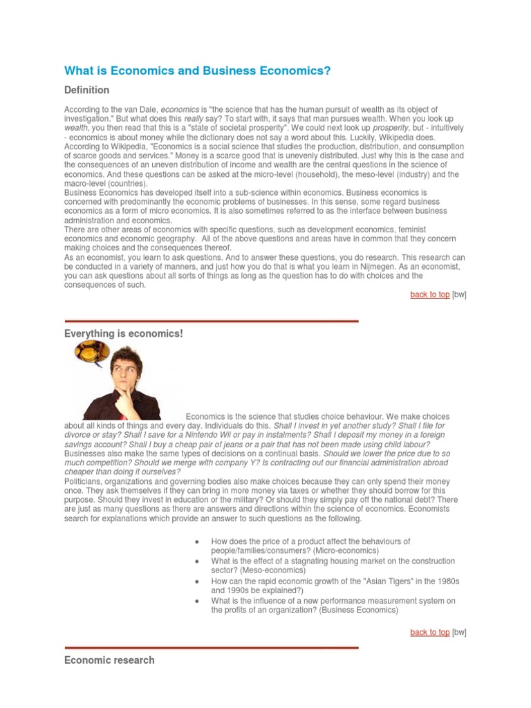 Economics vs. Business Economics | PDF | Economics | Development Economics