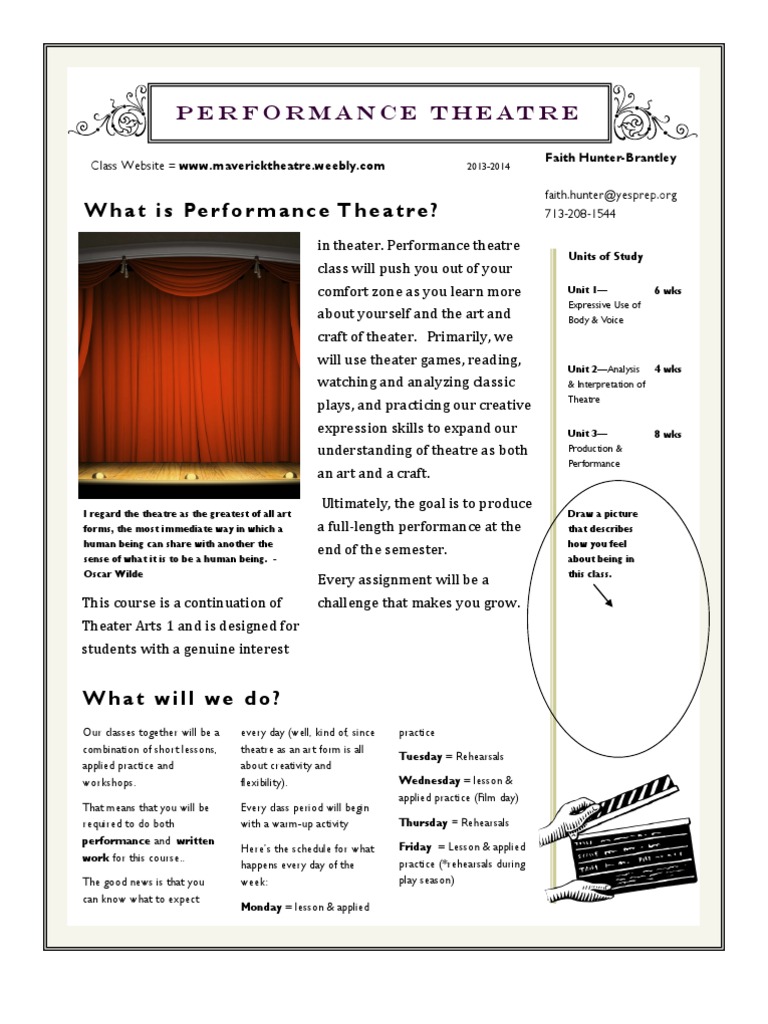 13-14 Performance Theatre Syllabus | PDF | Theatre | Homework