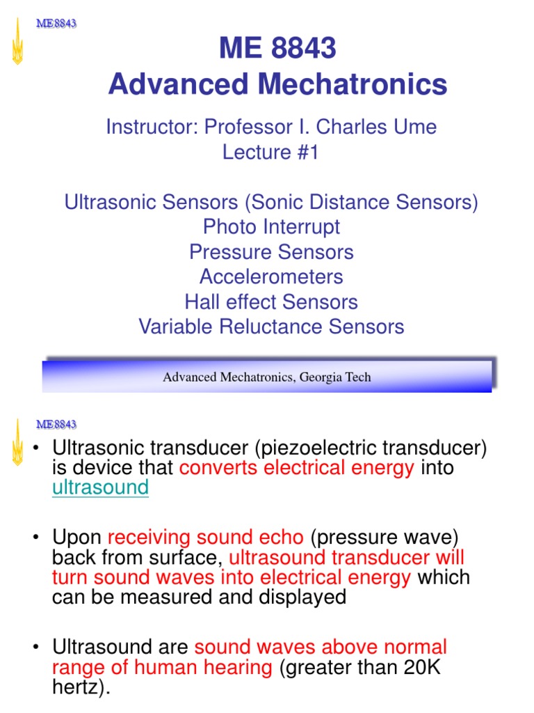 An Introduction to Ultrasonic Sensors, Photo Interrupts, Pressure ...