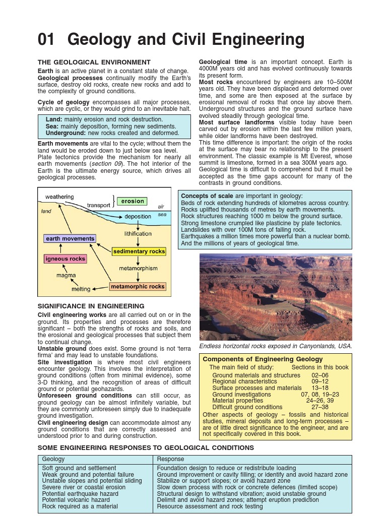 Geology and Civil Engineering en Foundations of Engineering Geology ...