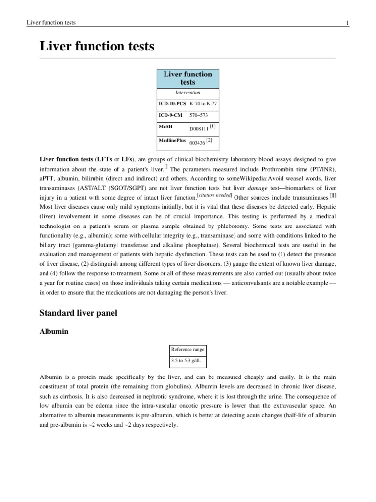 Liver Function Tests | PDF | Gastroenterology | Exocrine System