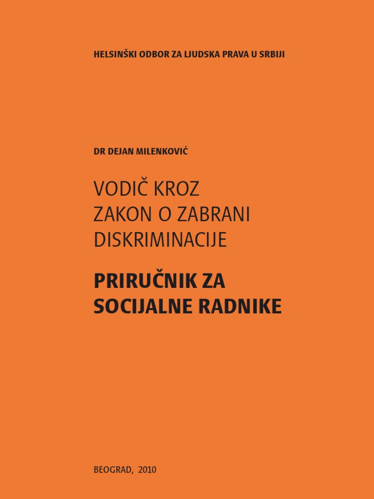 Vodic Kroz Zakon o Zabrani Diskriminacije - Prirucnik Za Socijalne Radnike | PDF