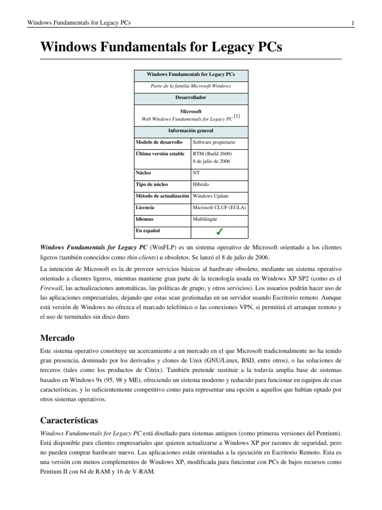 Windows Fundamentals For Legacy PCs | PDF | Introducciones relacionadas ...