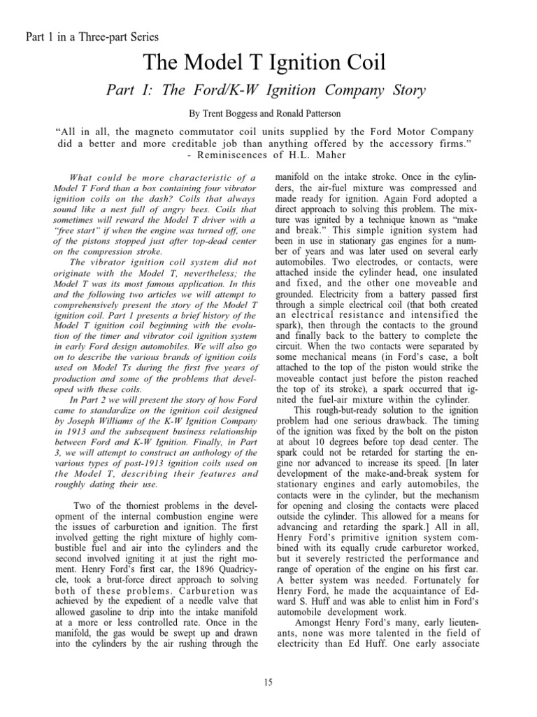 Model T Ignition Coil History Part 1 | PDF | Ignition System | Transformer
