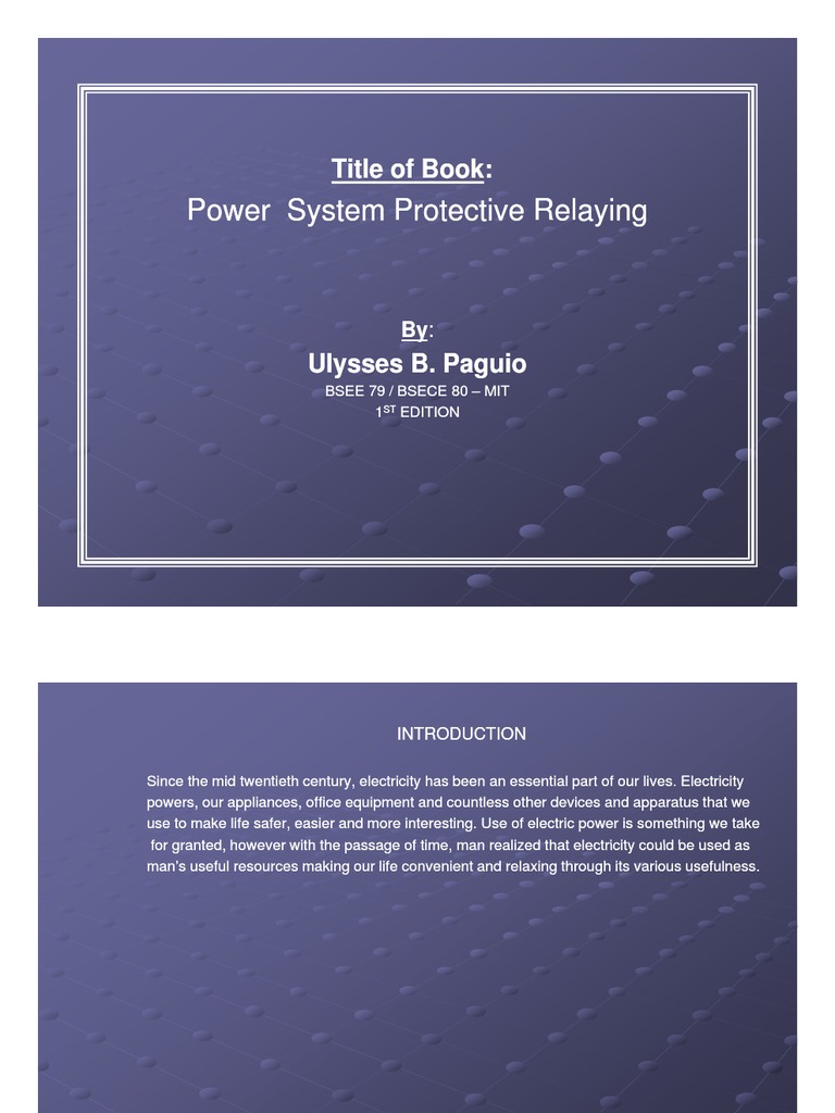 Protective Relaying - MIT | PDF | Relay | Electric Power System