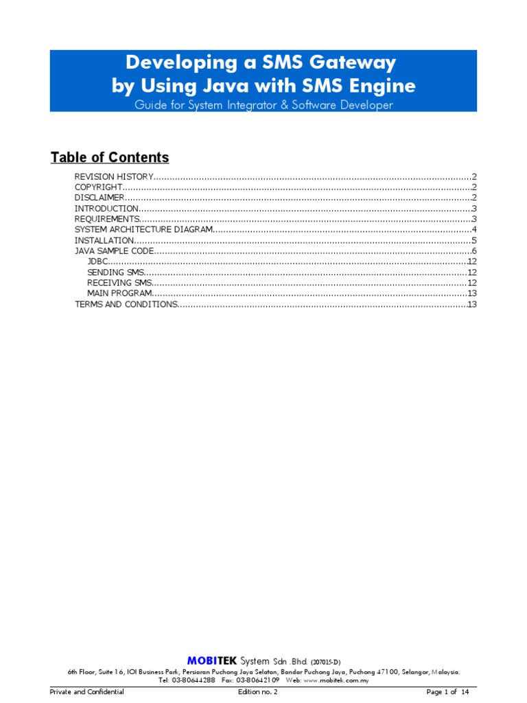Developing A SMS Gateway by Using Java With SMS Engine | PDF | Short ...