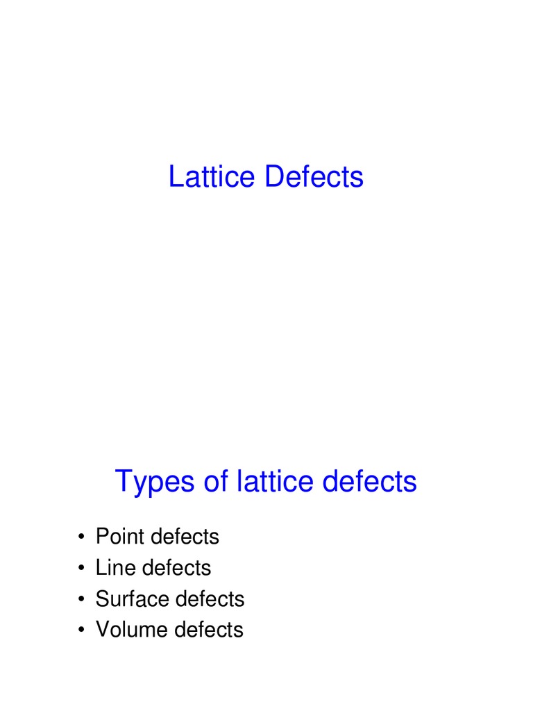 Lattice Defects | PDF | Dislocation | Crystallite