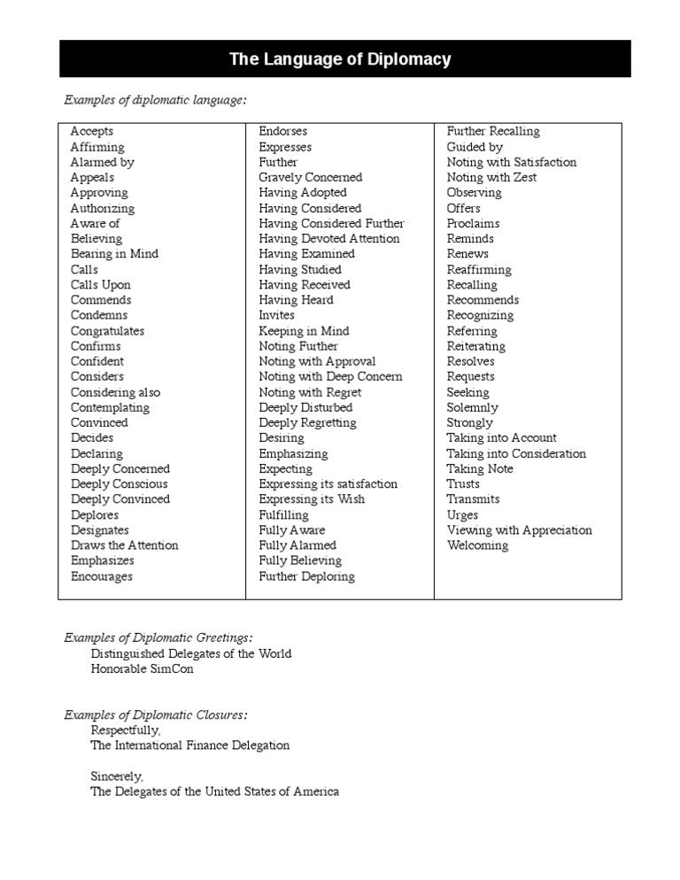 Diplomatic Language Essentials | PDF | Career & Growth