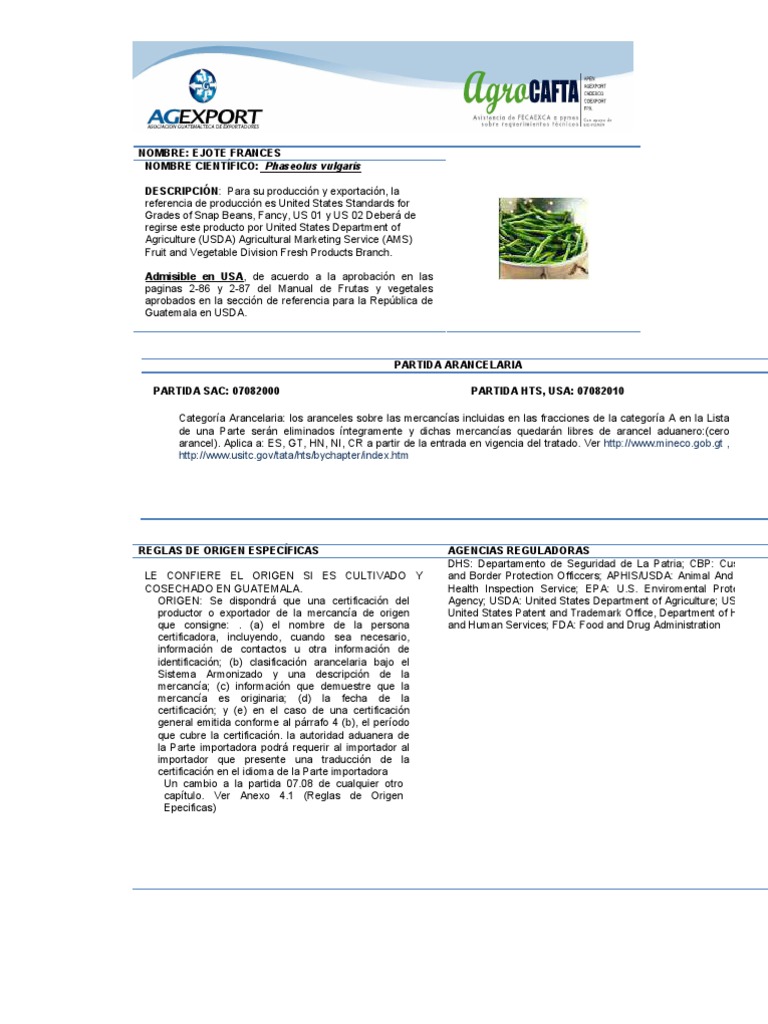 Ejote Frances | PDF | aduana | Alimentos