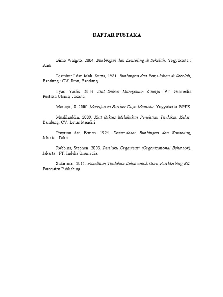 Daftar Pustaka Baru (PTBK 1) | PDF | Karier & Perkembangan