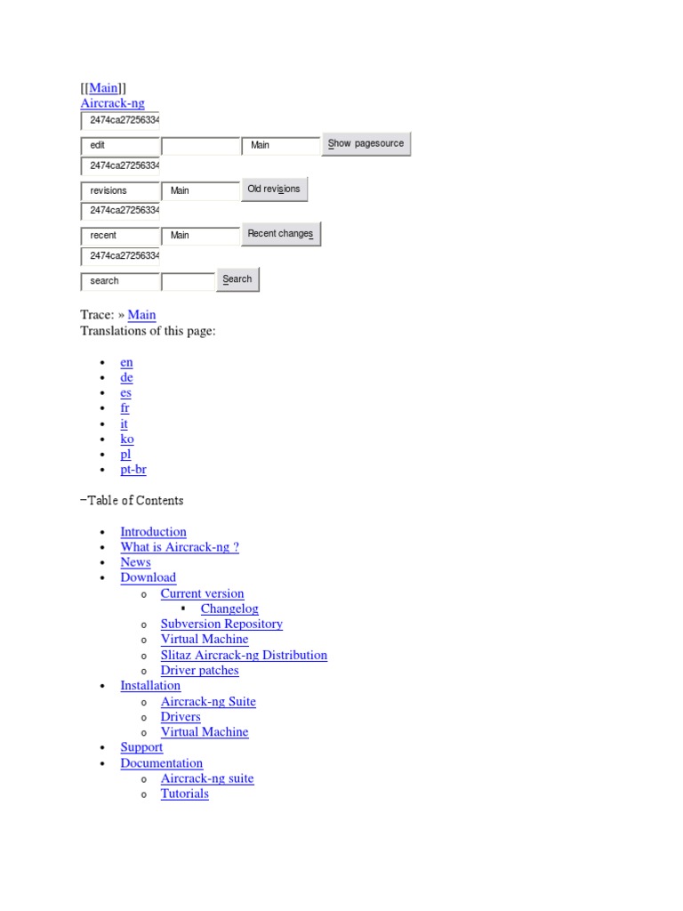 Main - Aircrack NG | PDF | Internet Forum | Wiki