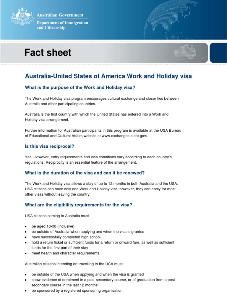 Australia Immigration Fact Sheet | PDF | Travel Visa | Cultural ...