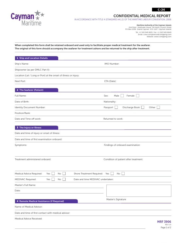 Medical Report Form 3906 v1 | PDF | Patient | Health Care